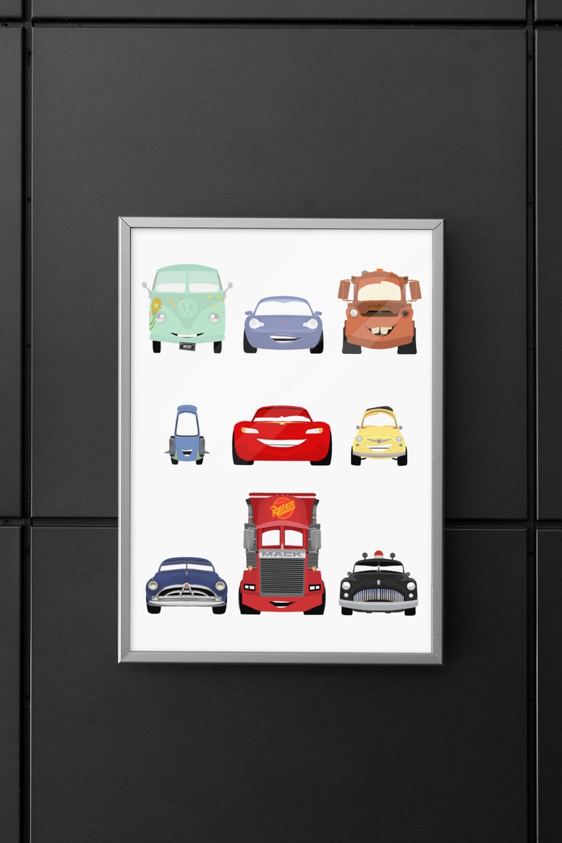 CARS CAST Portrait Poster Printable Wall Art - Etsy
