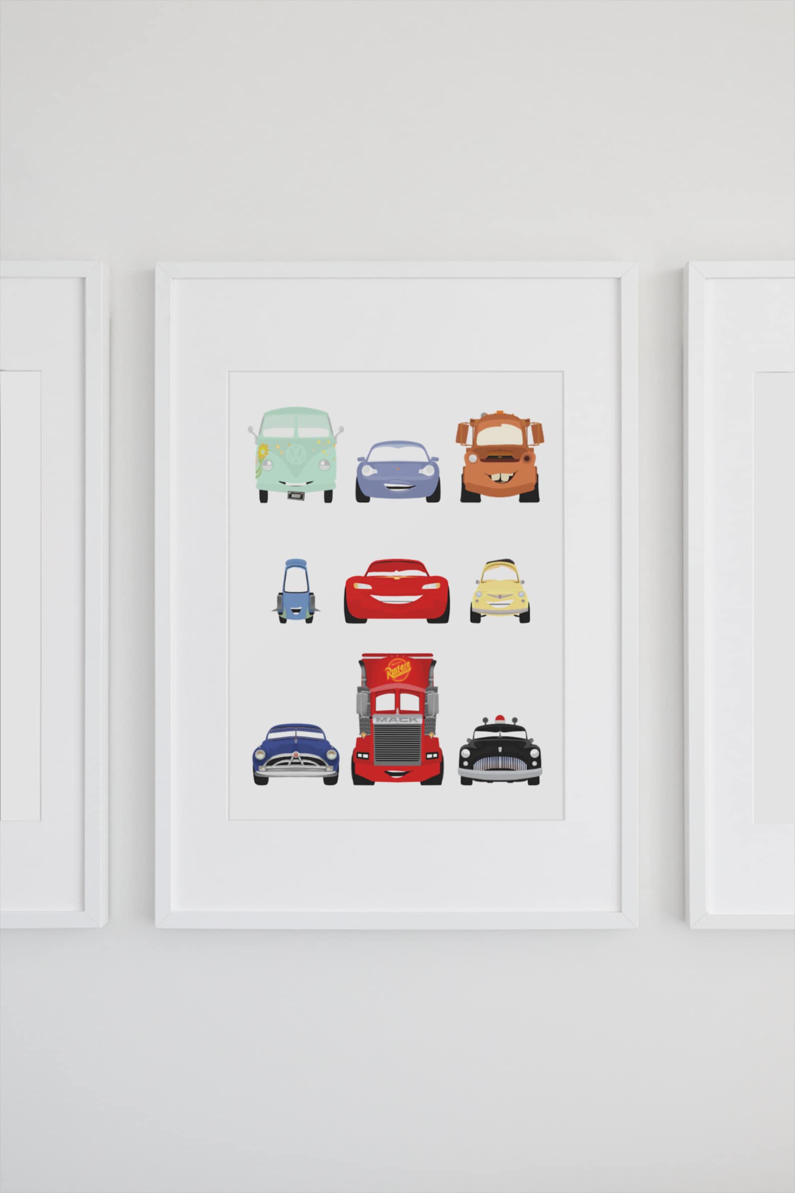 CARS CAST Portrait Poster Printable Wall Art - Etsy