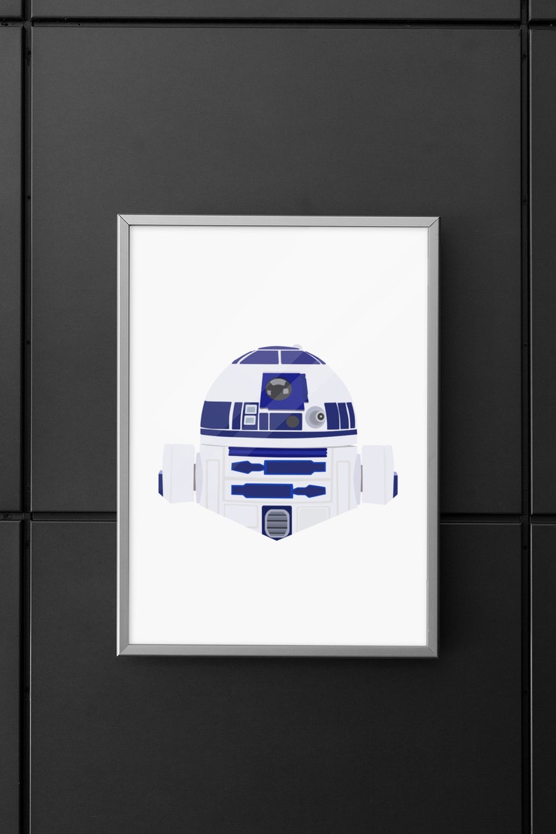 R2D2 Minimalist Print Portrait Poster Printable Wall - Etsy