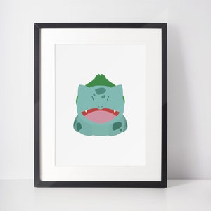 BULBASAUR | Minimalist Print | Portrait | Poster | Printable Wall Art ...