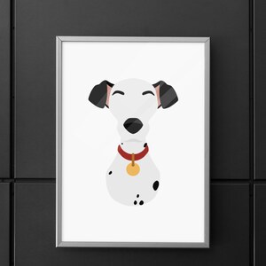 PONGO | Dog Minimalist Print | Portrait | Poster | Printable Wall Art ...