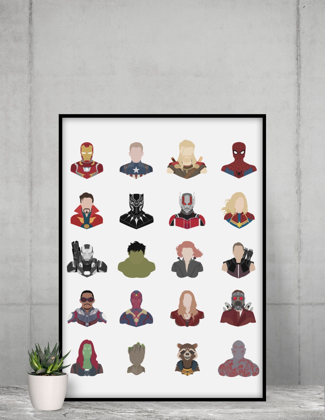 AVENGERS LINE-UP | Minimalist Print | Portrait | Poster | Printable ...
