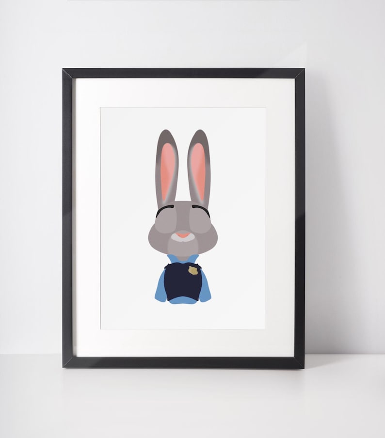 JUDY HOPPS | Minimalist Print | Portrait | Poster | Printable Wall Art ...