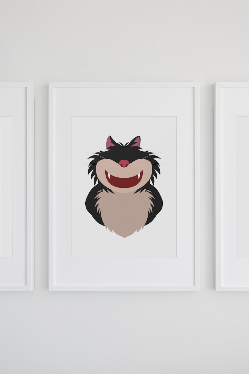 LUCIFER | Cat Minimalist Print | Portrait | Poster | Printable Wall Art ...