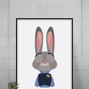 JUDY HOPPS | Minimalist Print | Portrait | Poster | Printable Wall Art ...