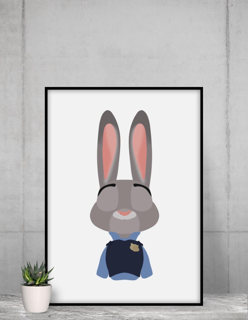 JUDY HOPPS | Minimalist Print | Portrait | Poster | Printable Wall Art ...
