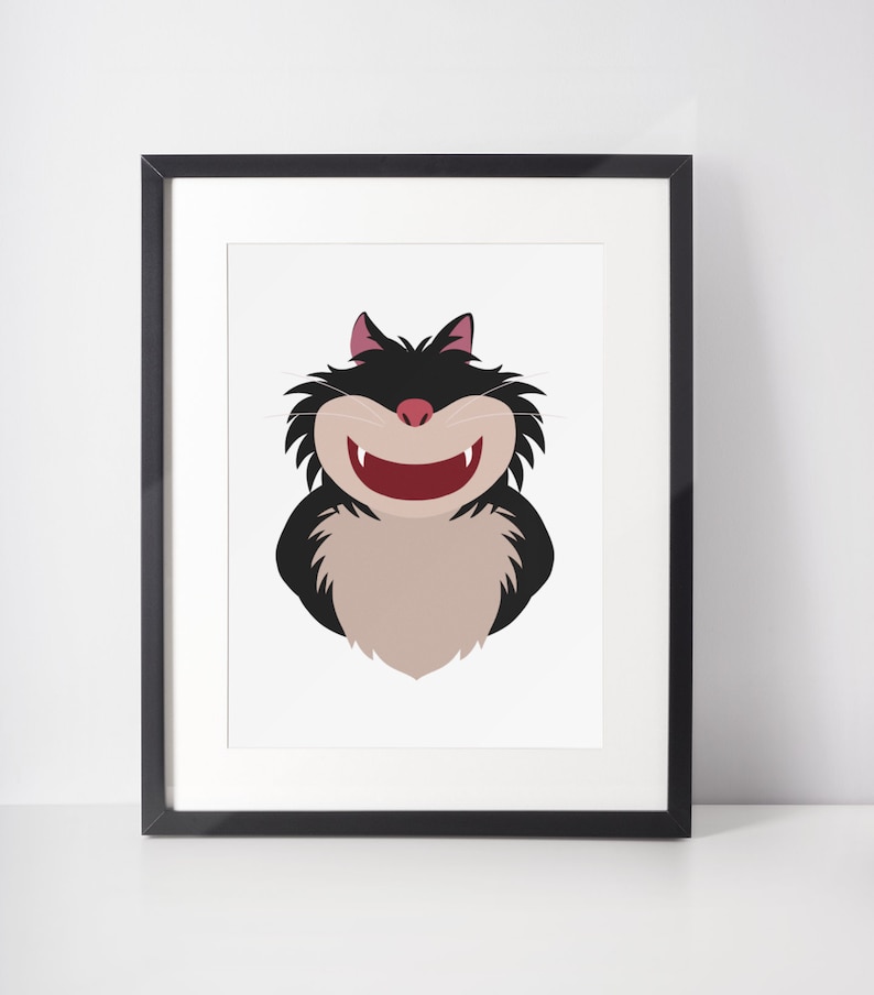 LUCIFER Cat Minimalist Print Portrait Poster Printable - Etsy