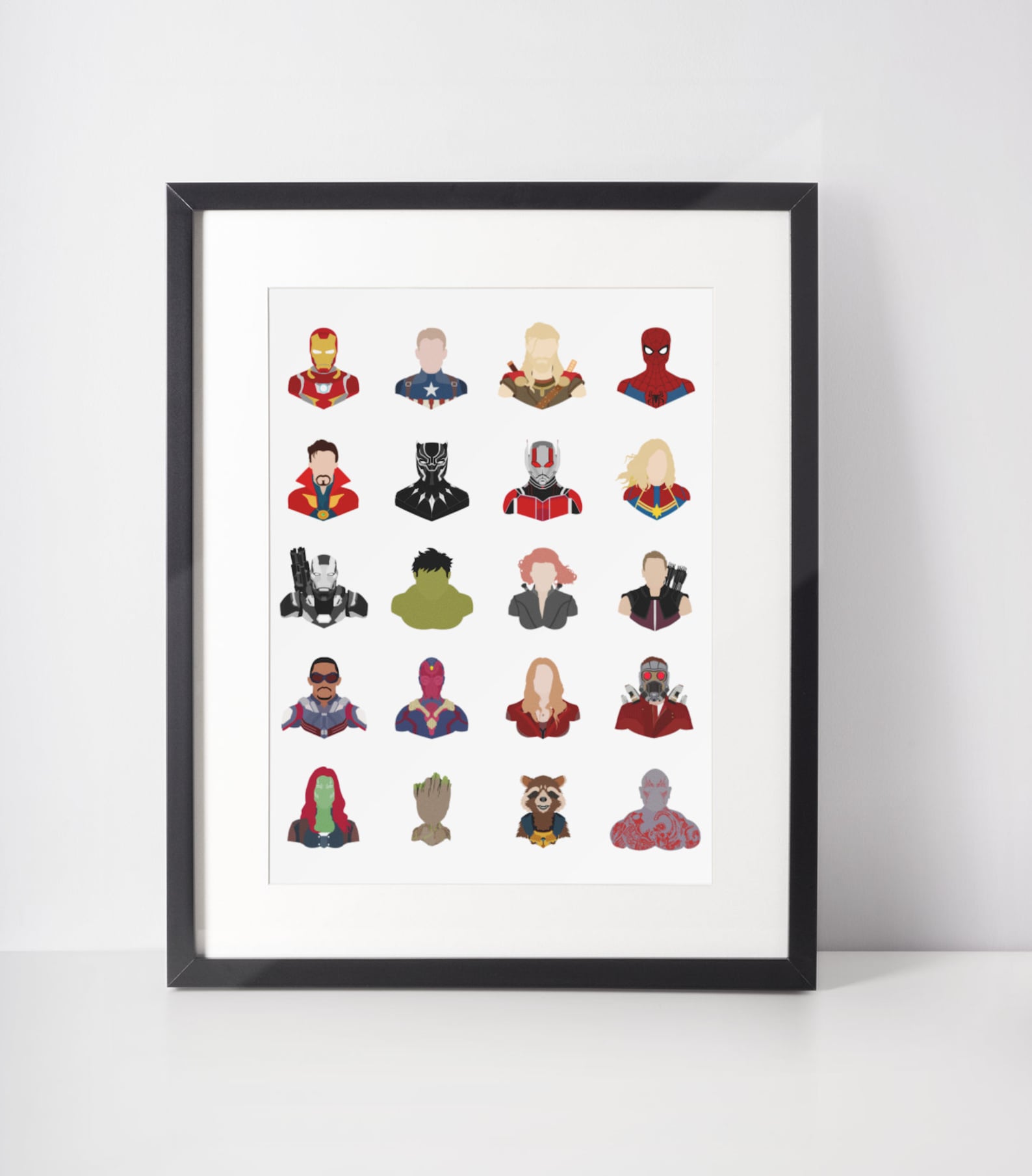 AVENGERS LINE-UP | Minimalist Print | Portrait | Poster | Printable ...