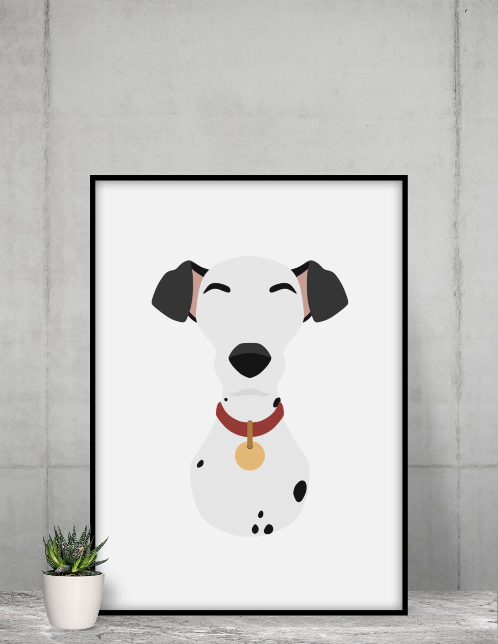 PONGO Dog Minimalist Print Portrait Poster Printable - Etsy