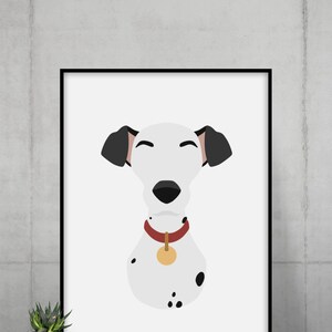 PONGO | Dog Minimalist Print | Portrait | Poster | Printable Wall Art ...