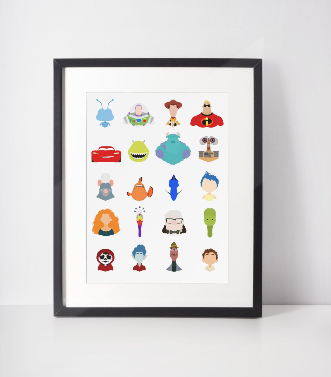 PIXAR LINE-UP Minimalist Print Portrait Poster - Etsy
