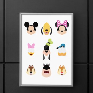 MICKEY & FRIENDS | Minimalist Print | Portrait | Poster | Printable ...