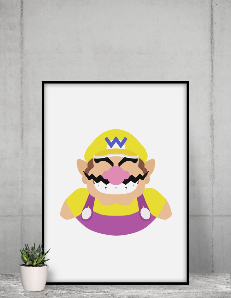 WARIO | Digital Portrait Print | Illustration | Wall Art | Fan Art ...