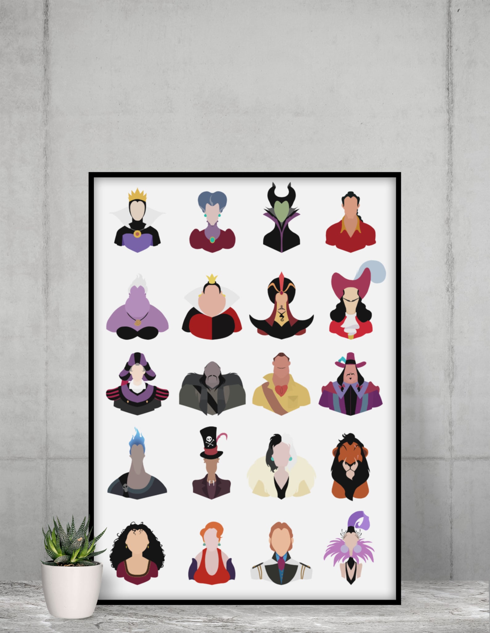 VILLAIN LINE-UP Villain Minimalist Print Portrait Poster - Etsy