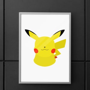 PIKACHU | Minimalist Print | Portrait | Poster | Printable Wall Art ...
