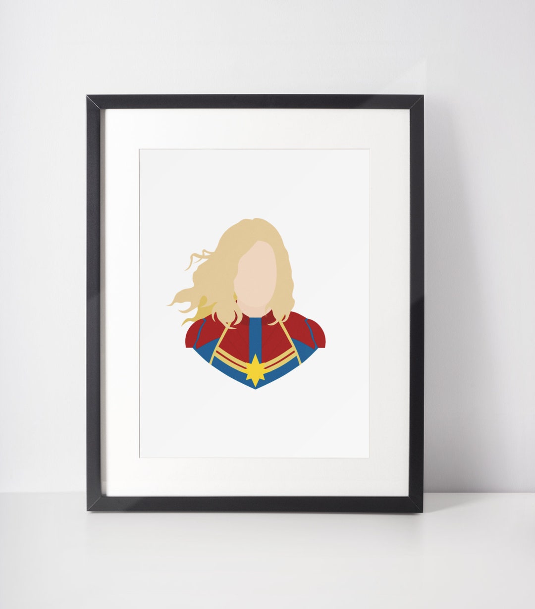 CAPTAIN MARVEL | Minimalist Print | Portrait | Poster | Printable Wall ...