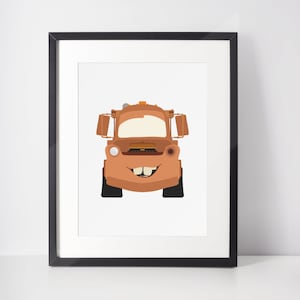 MATER Portrait Poster Printable Wall Art Illustration Pixar Cars - Etsy