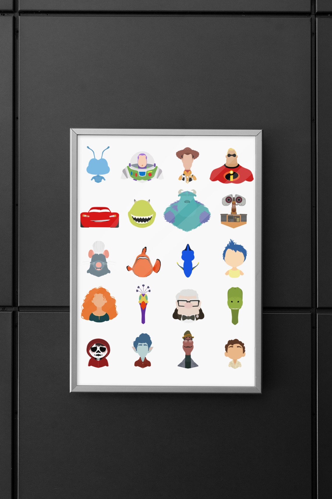 PIXAR LINE-UP Minimalist Print Portrait Poster | Etsy