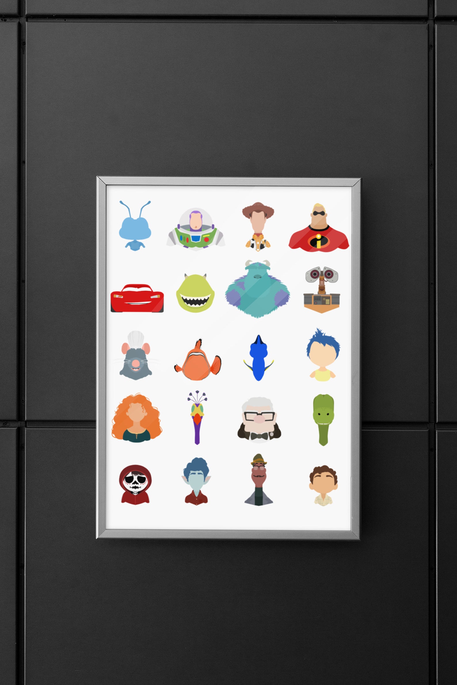 PIXAR LINE-UP | Minimalist Print | Portrait | Poster | Printable Wall ...