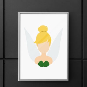 TINKER BELL | Minimalist Print | Portrait | Poster | Printable Wall Art ...