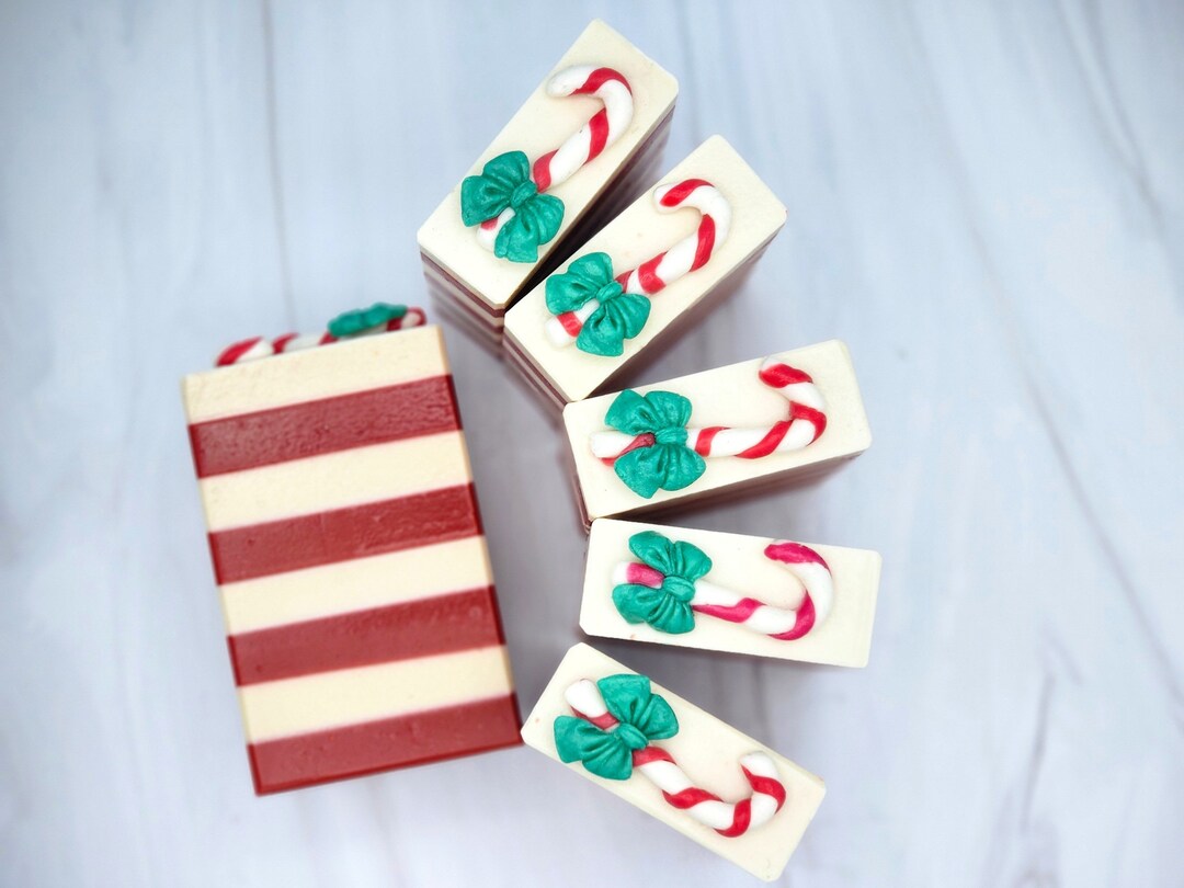 Premium Holiday Soap, Candy Cane, Handmade Goat Milk Soap, Luxury Soap ...