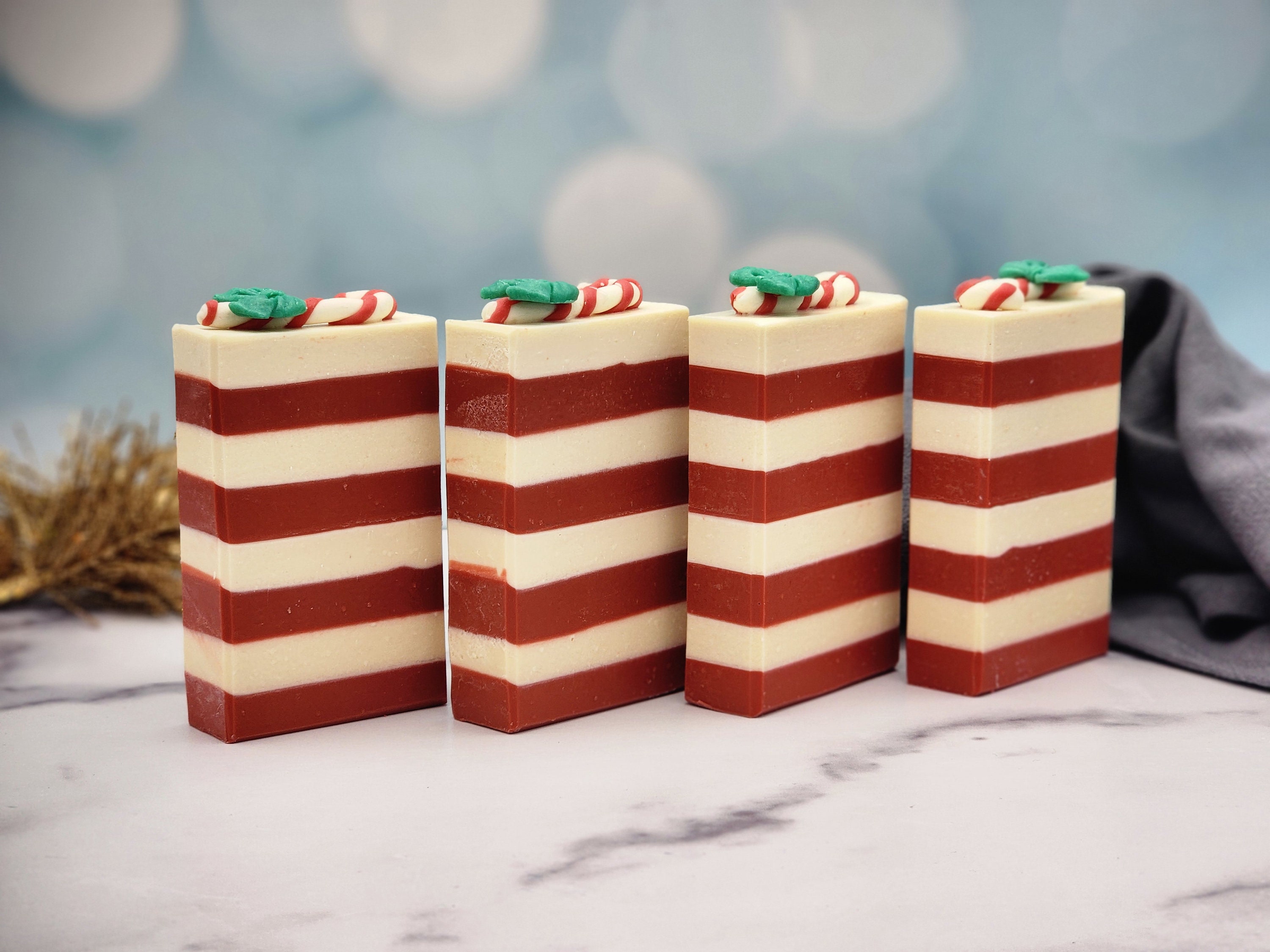 Premium Holiday Soap, Candy Cane, Handmade Goat Milk Soap, Luxury Soap ...