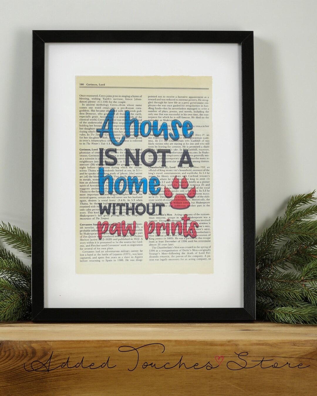 Paw Prints Quote Book Art Print Wall Decoration - Etsy