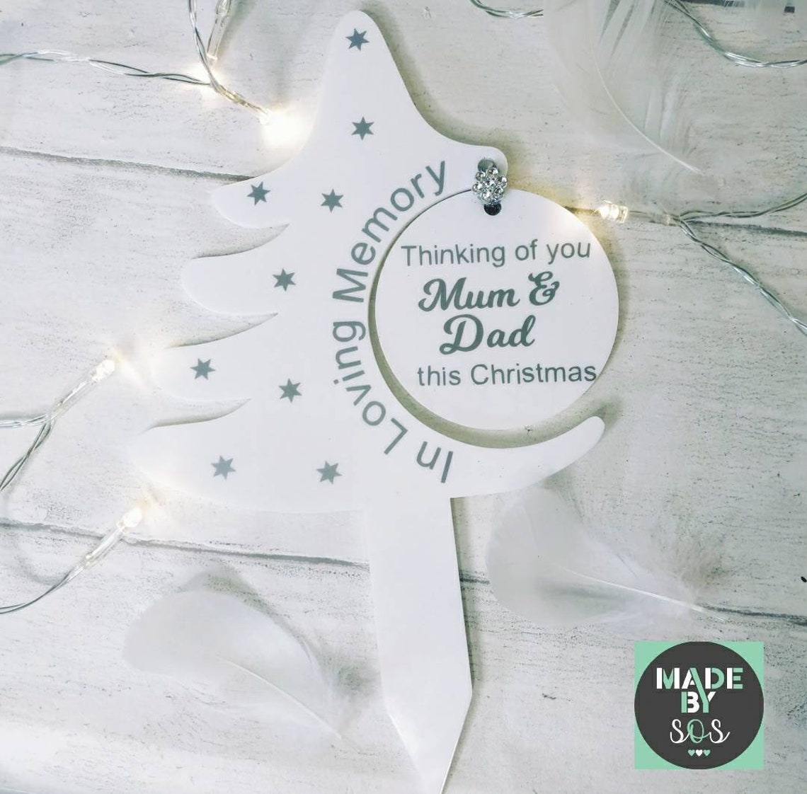 Personalised Memorial Christmas Tree and Bauble in Memory Of - Etsy UK