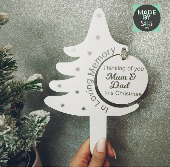 Personalised Memorial Christmas Tree and Bauble in Memory Of - Etsy UK