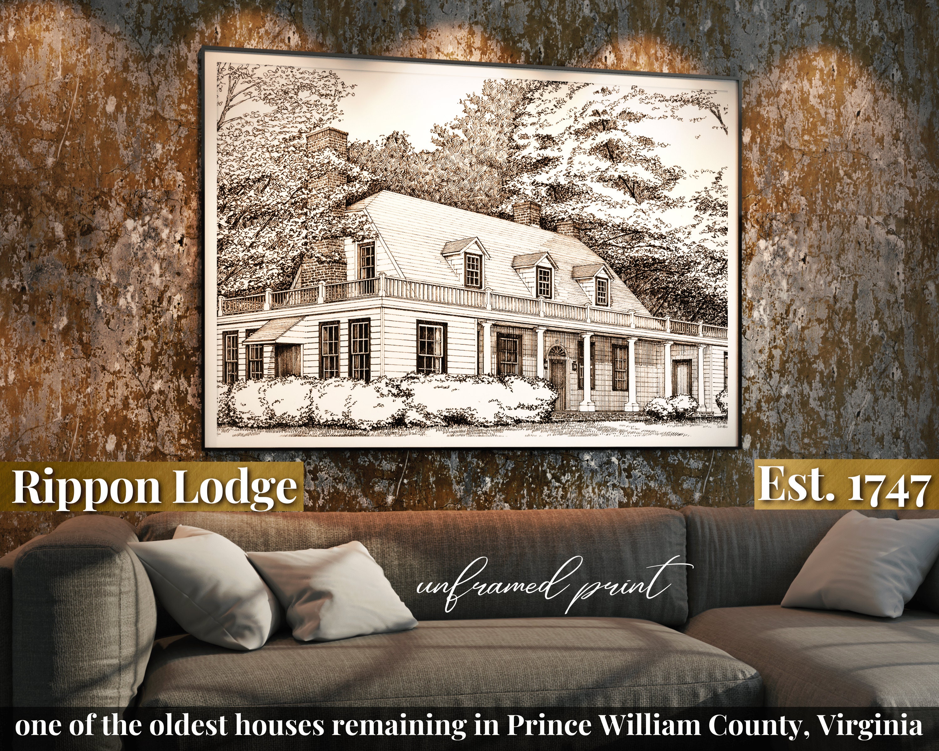 Lodge Wall Art Print Unframed Horizontal Rustic Wall Decor Print Cabin ...