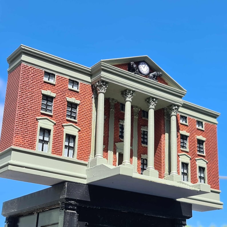 Town Clock Tower Courthouse 3d Printed Scale Model Diorama - Etsy