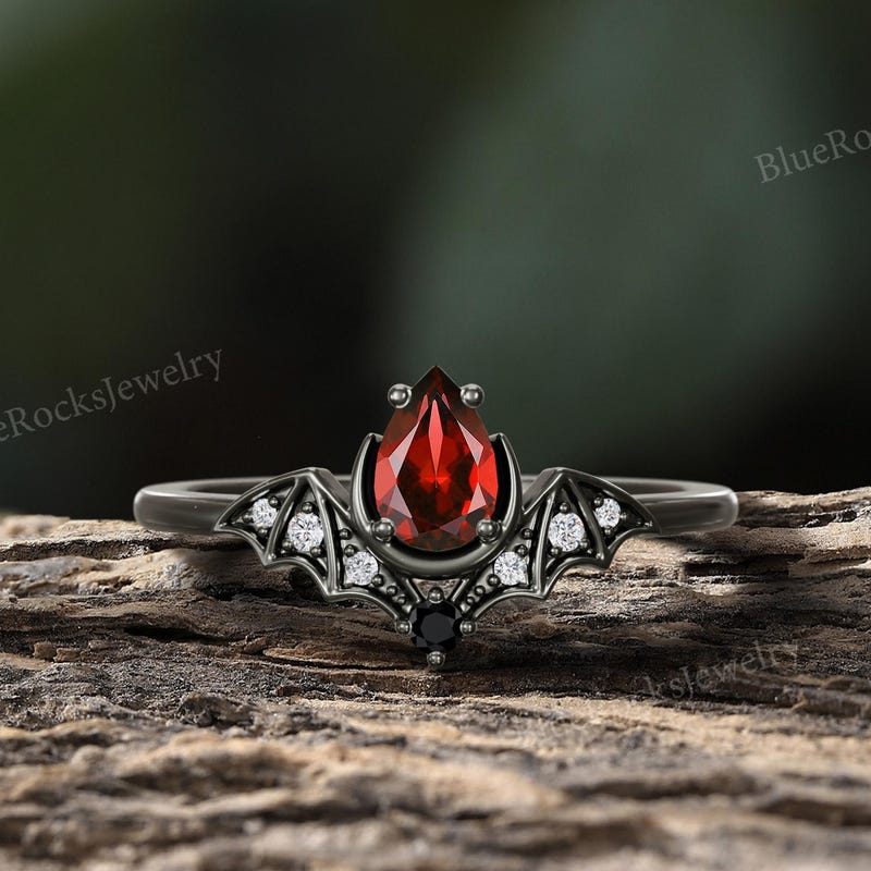Goth Promise Ring Bat - Etsy UK