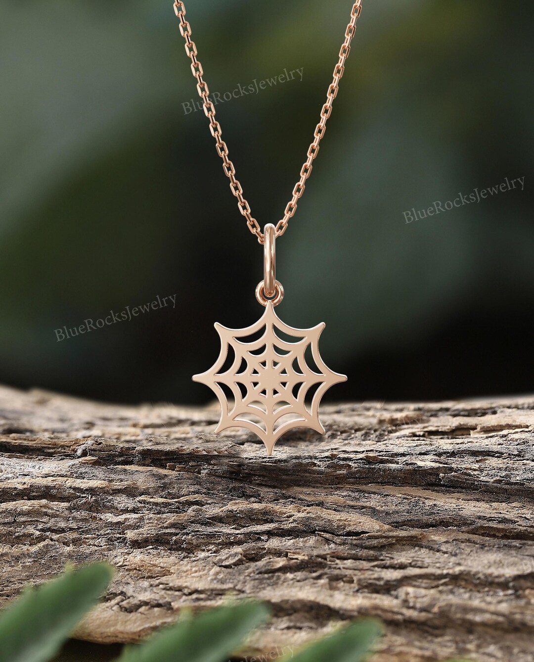 Gothic Spider Web Pendant Necklace,dainty Rose Gold Cobweb Pendant ...
