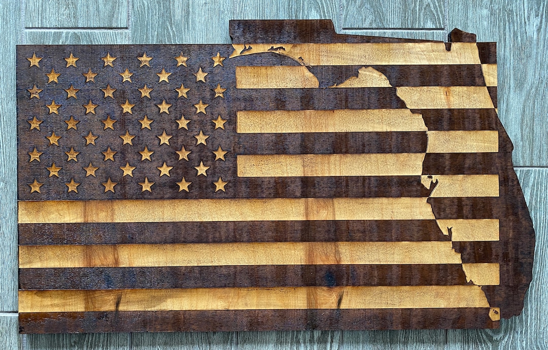 USA Flag and State Sign - Custom Made - Etsy