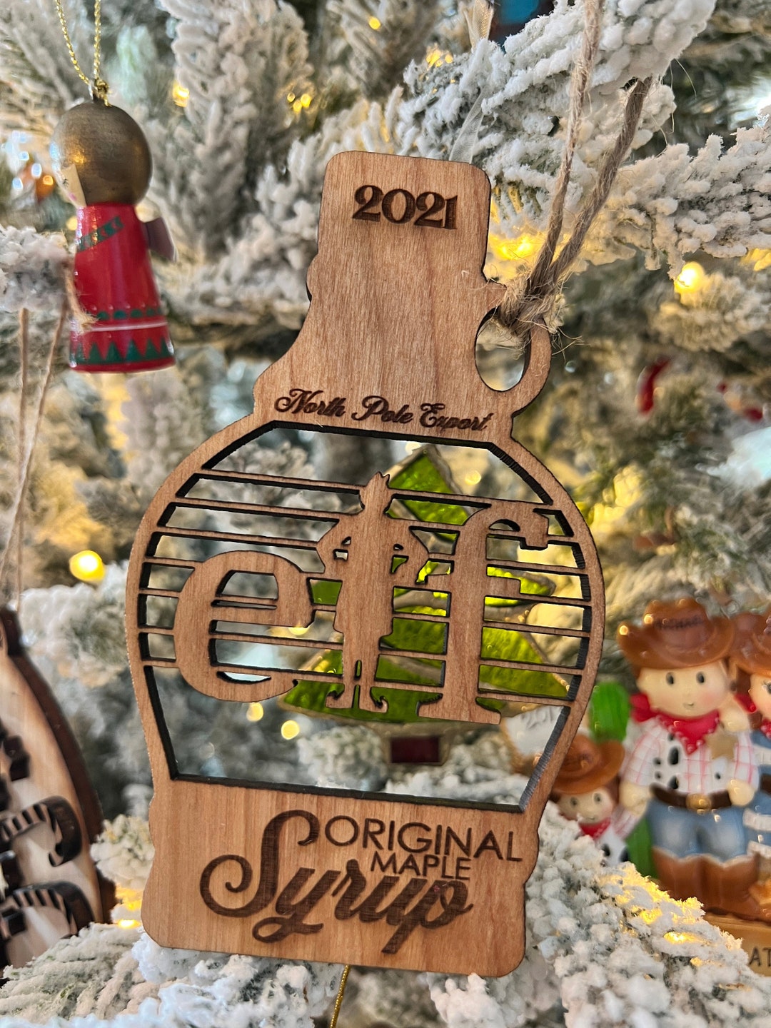 Elf Maple Syrup Ornament - Personalize Me! With CURRENT YEAR ENGRAVED ...