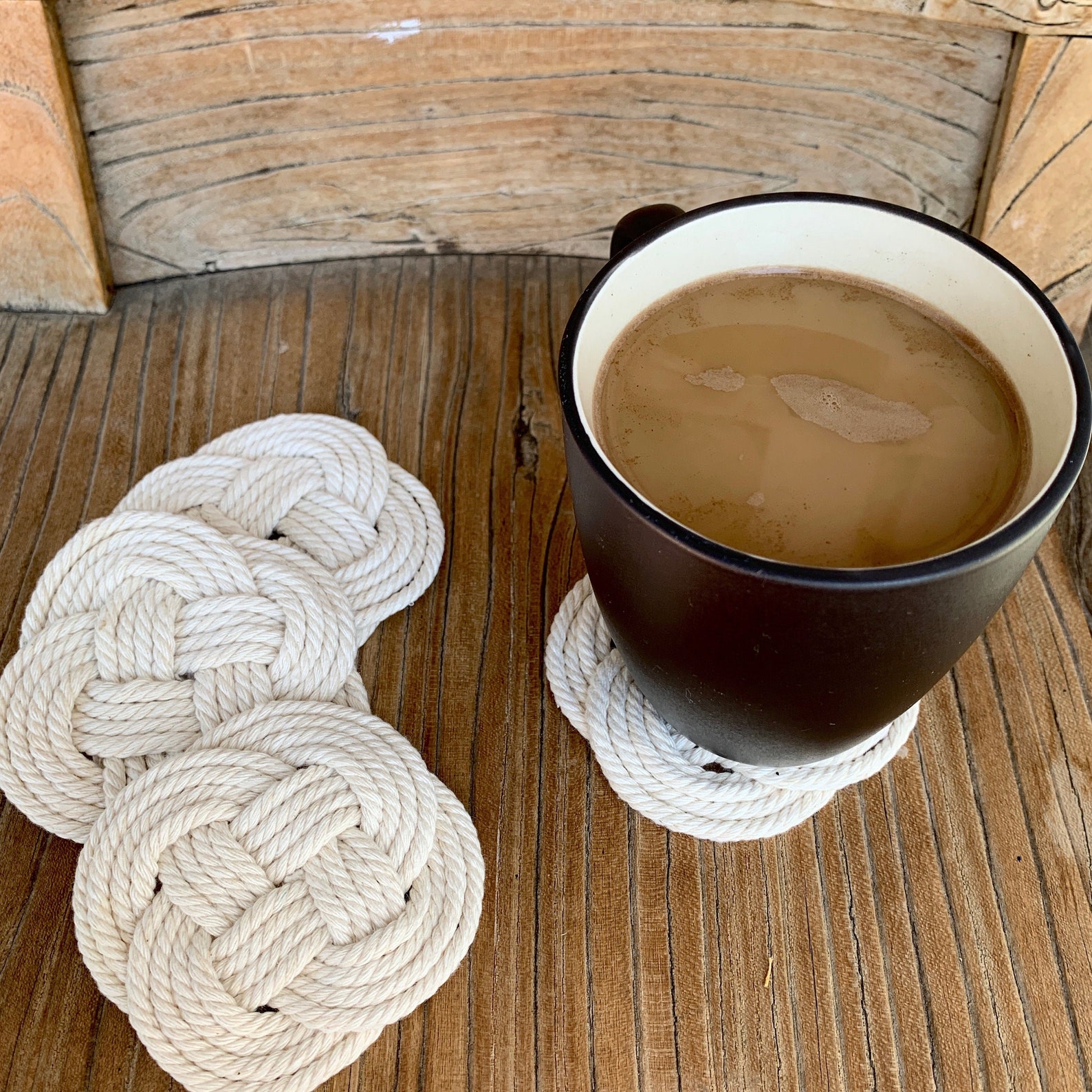 Knotted Coasters 2pk or 4pk Macrame Coasters Boho - Etsy