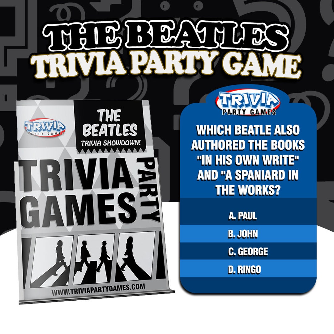 The Beatles Music Trivia Party Game - Etsy
