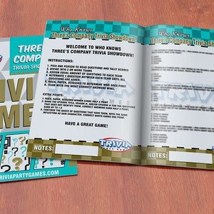 Three's Company Trivia Party Game | Etsy