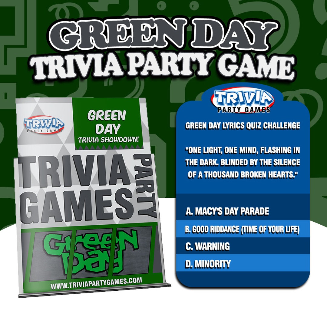 Green Day Music Trivia Party Game - Etsy