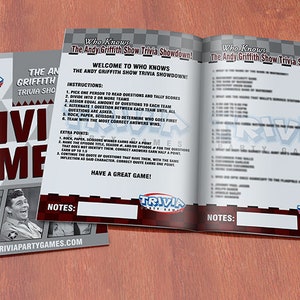 The Andy Griffith Show Trivia Party Game - Etsy