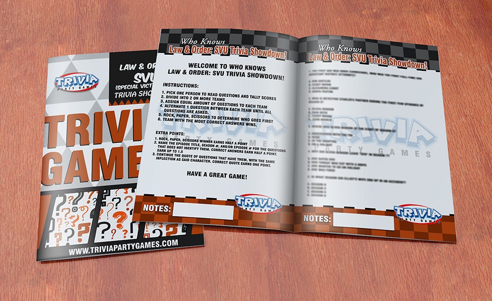 Law & Order SVU Trivia Party Game | Etsy