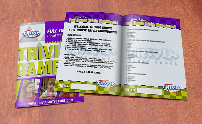 Full House Trivia Party Game - Etsy