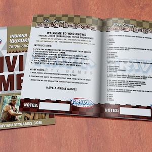 Indiana Jones Trivia Party Game - Etsy