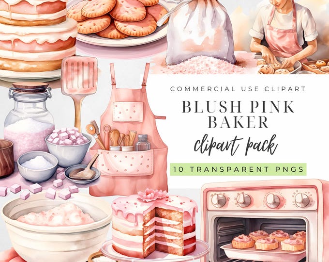 Watercolor Baking Clipart, Cooking clip art, Kitchen Clipart, Planner ...