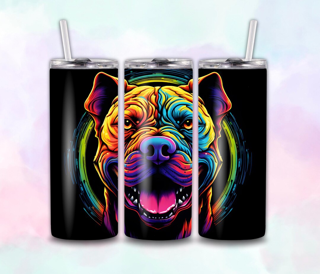 Neon XL Bully 20oz Skinny Tumbler, Sublimation Design, Straight Wrap ...