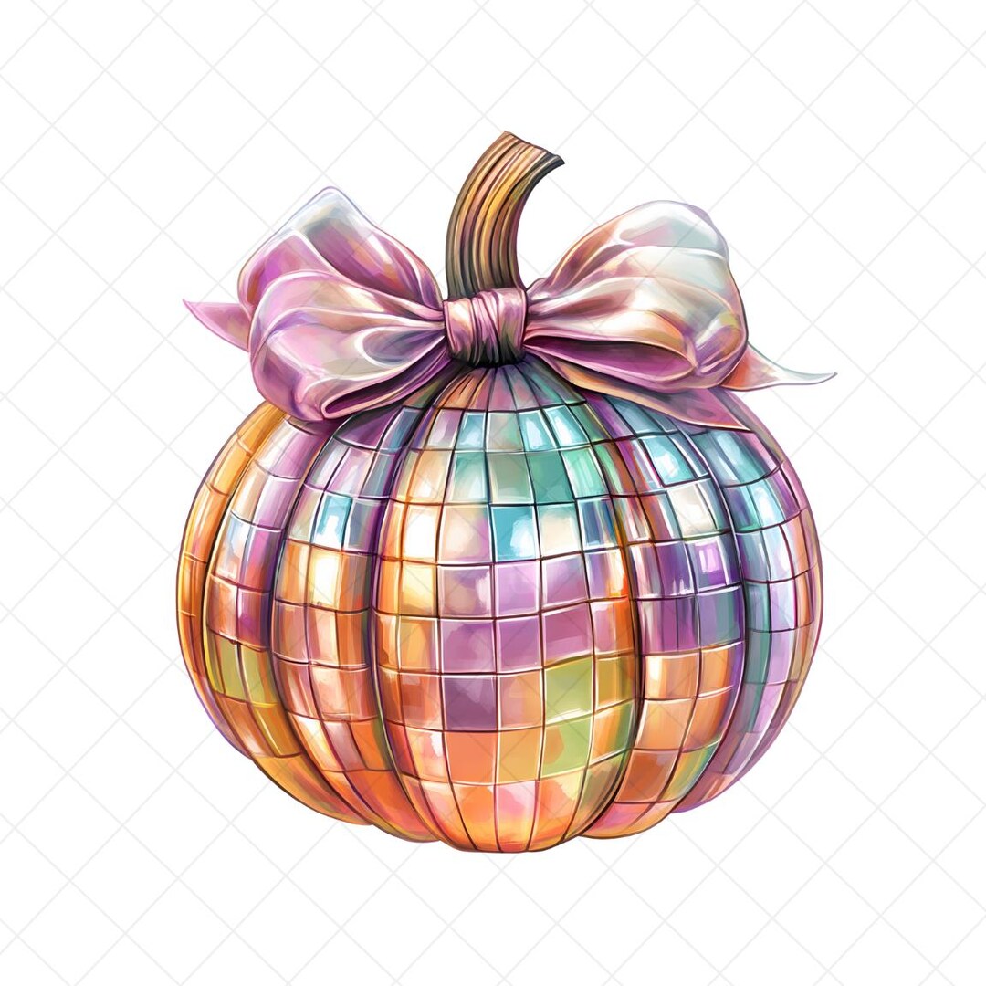 Disco Ball Pumpkin Png, Fall Png, Trendy Fall Design, Coquette Pumpkin ...