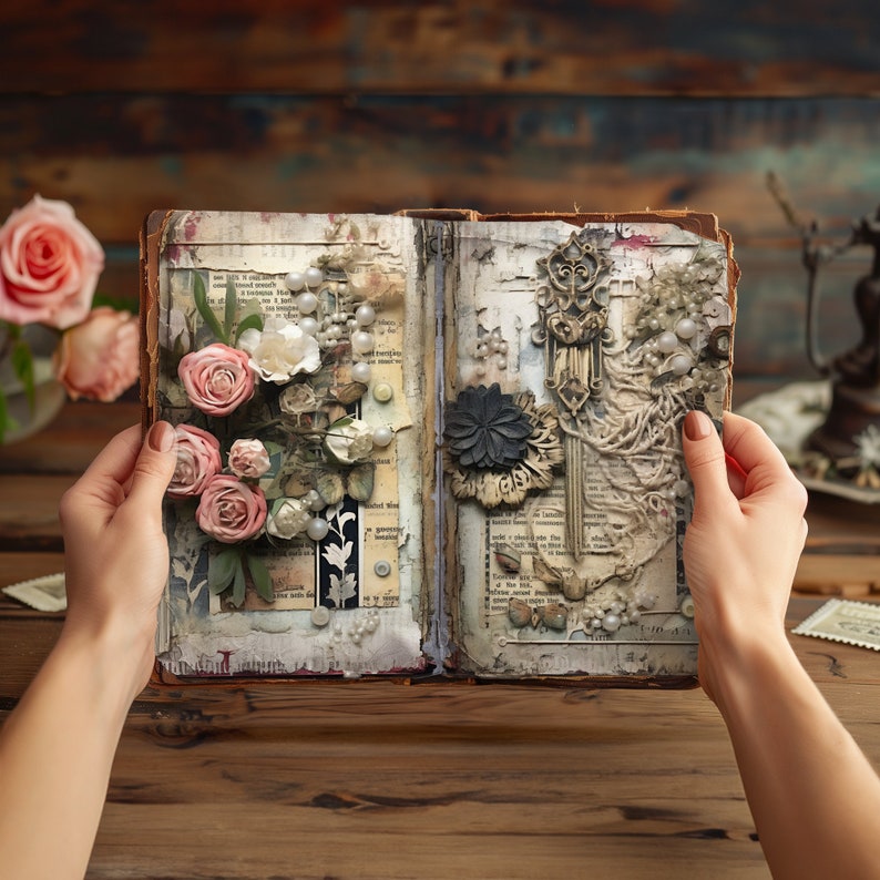 Shabby Chic Journal Pages, Digital Papers, Vintage Papers, Scrapbooking ...