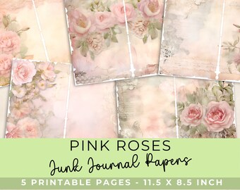 Shabby Roses,vintage Digital Collage,weathered Printable Download ...