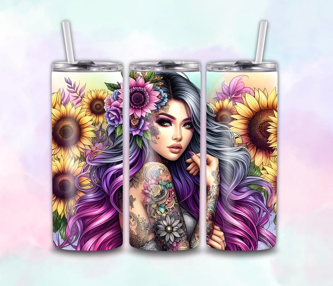 Girl Tumbler Wrap, Sublimation Design for Tumblers, 20z Tumbler Wrap ...
