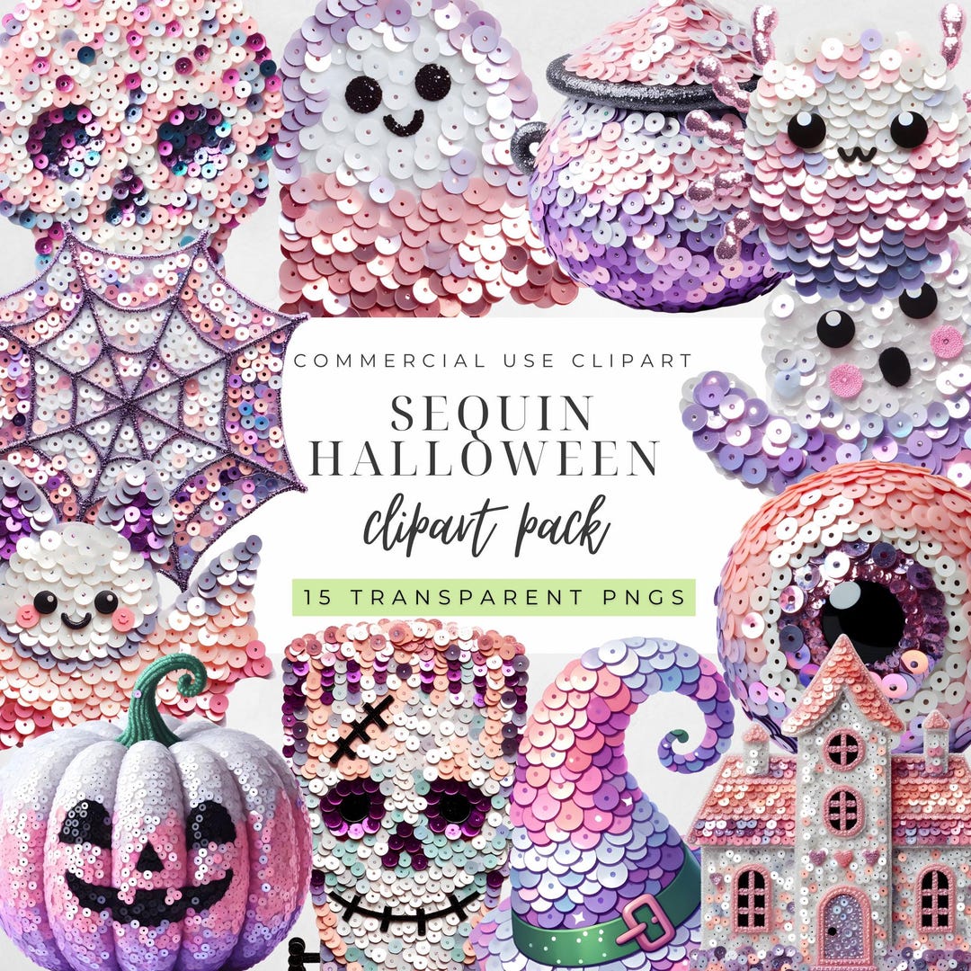 Sequin Halloween Png, Spooky Png, Junk Journal Paper Crafts, Journal ...